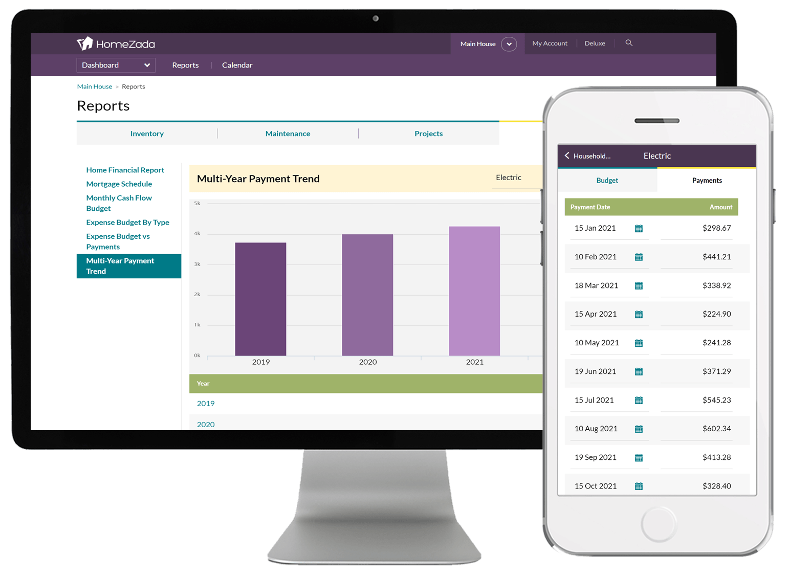 Home Budgeting / Spending / Expenses Software App | HomeZada